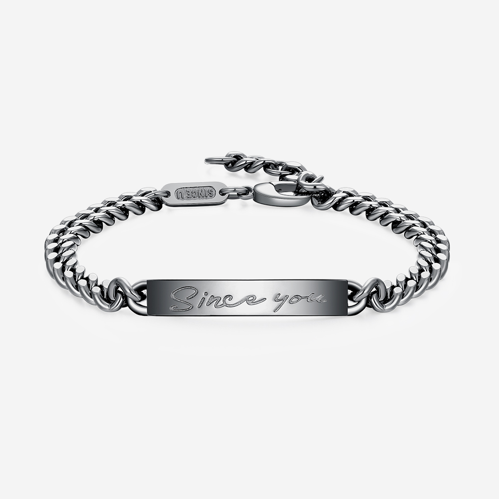S925银电镀黑-U1系列轻定制手链（大号） - Since you 圣使珠宝官网